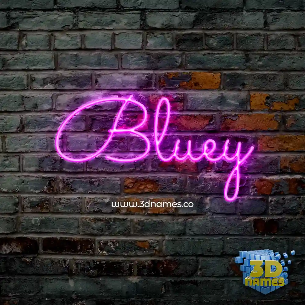 Preview of Pink Neon 3D name for "bluey"
