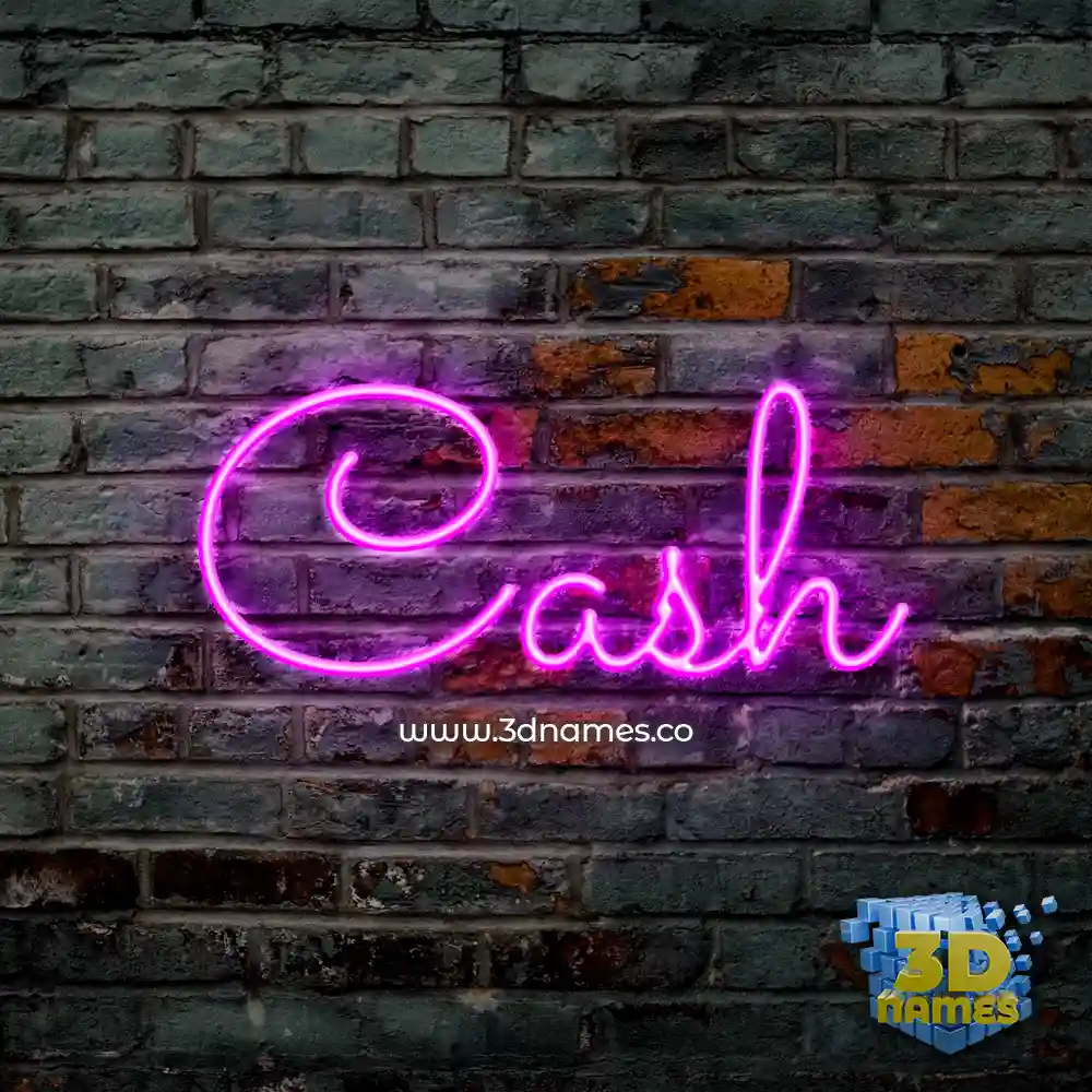 Pink Neon 3D Name Wallpaper for "cash" | Custom Wallpaper | 3D Names