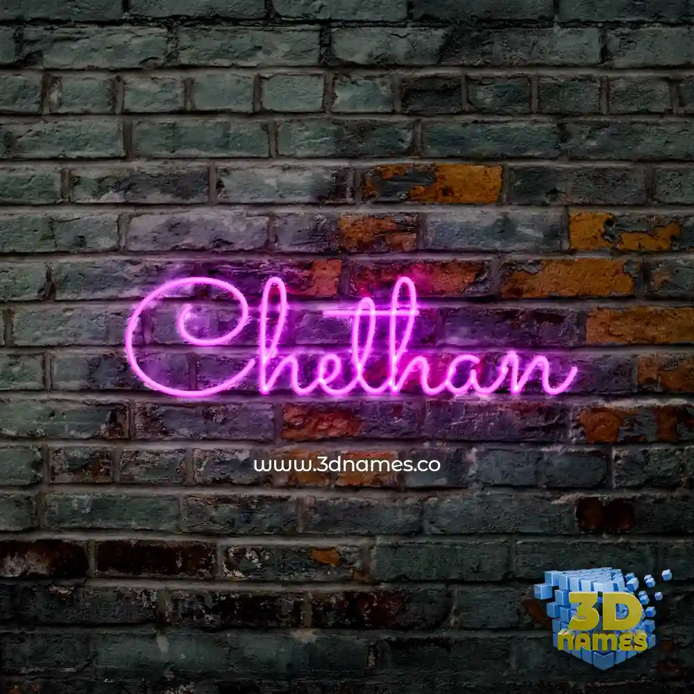 Pink Neon 3D Name Wallpaper for "chethan" | Custom Wallpaper | 3D Names
