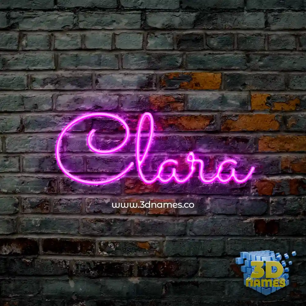 Pink Neon 3D Name Wallpaper for "clara" | Custom Wallpaper | 3D Names