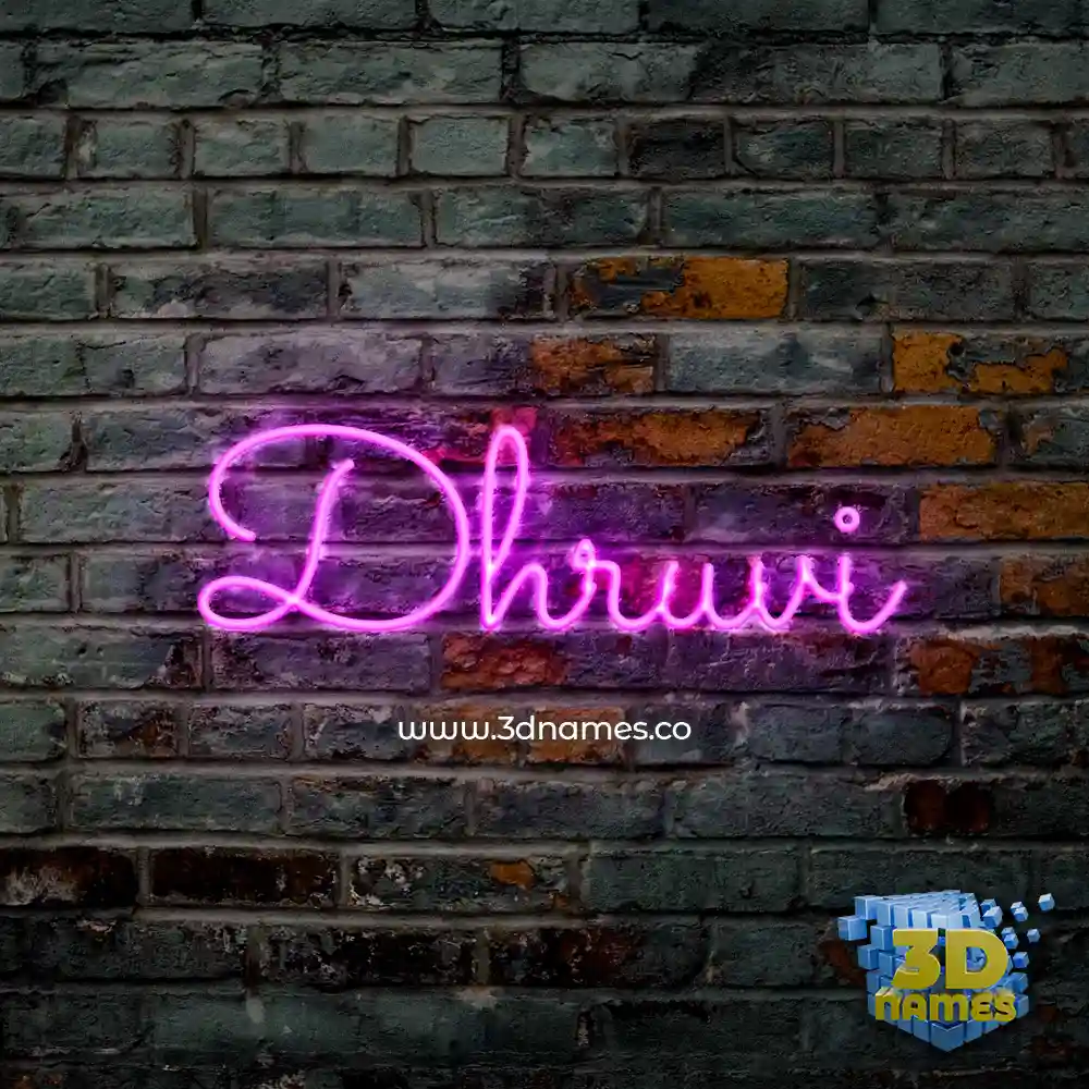 Pink Neon 3D Name Wallpaper for "dhruvi" | Custom Wallpaper | 3D Names