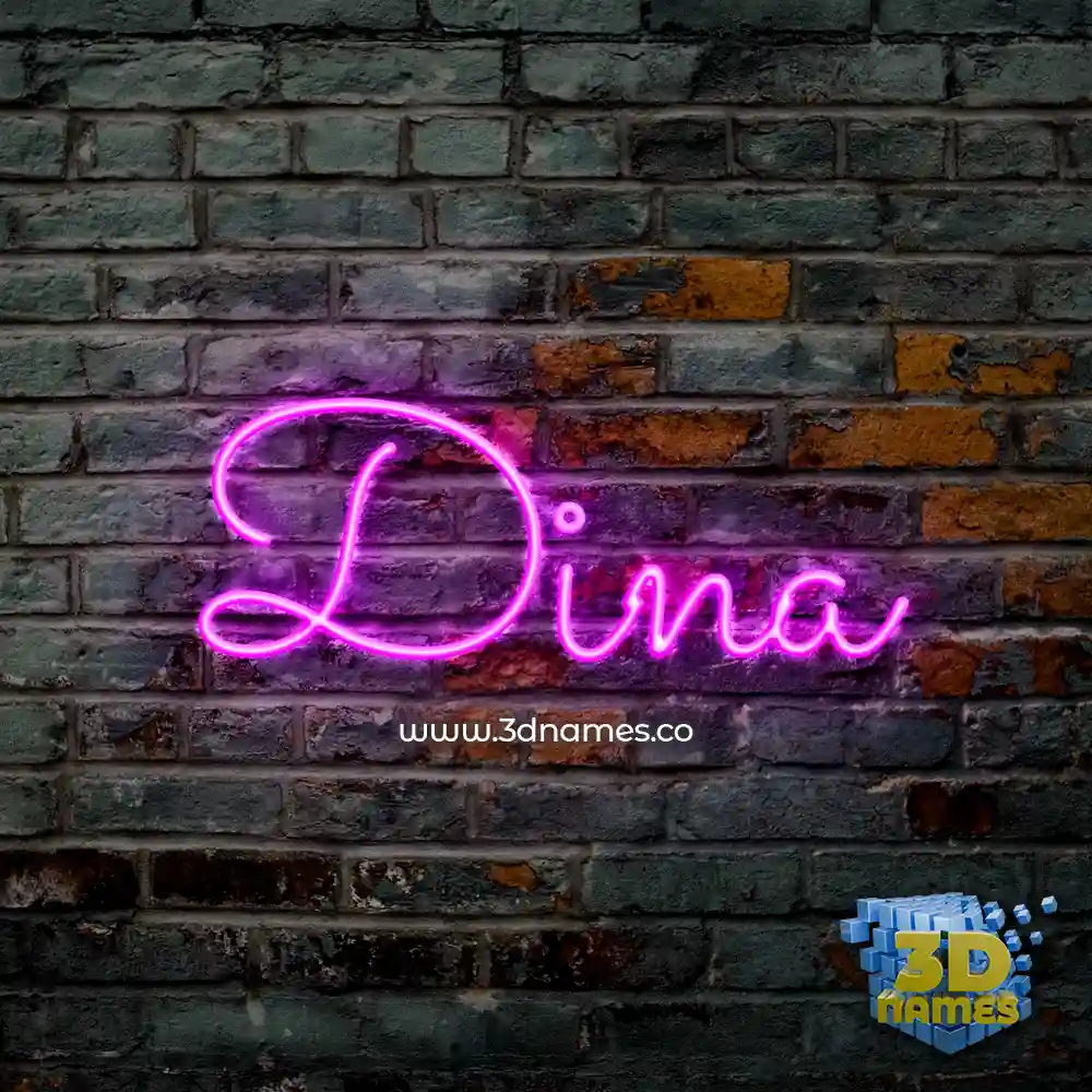 Pink Neon 3D Name Wallpaper for "dina" | Custom Wallpaper | 3D Names