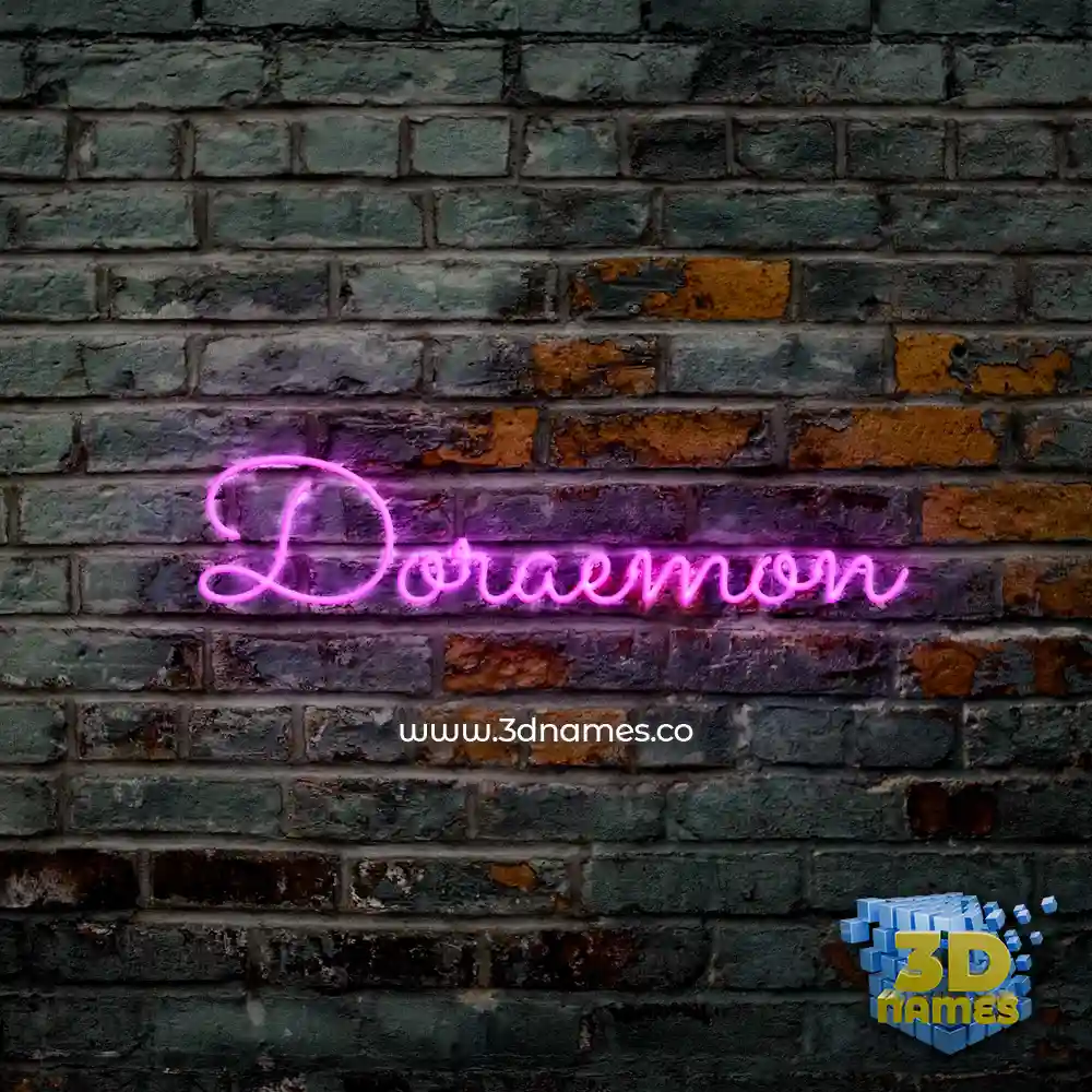 Pink Neon 3D Name Wallpaper for "doraemon" | Custom Wallpaper | 3D Names