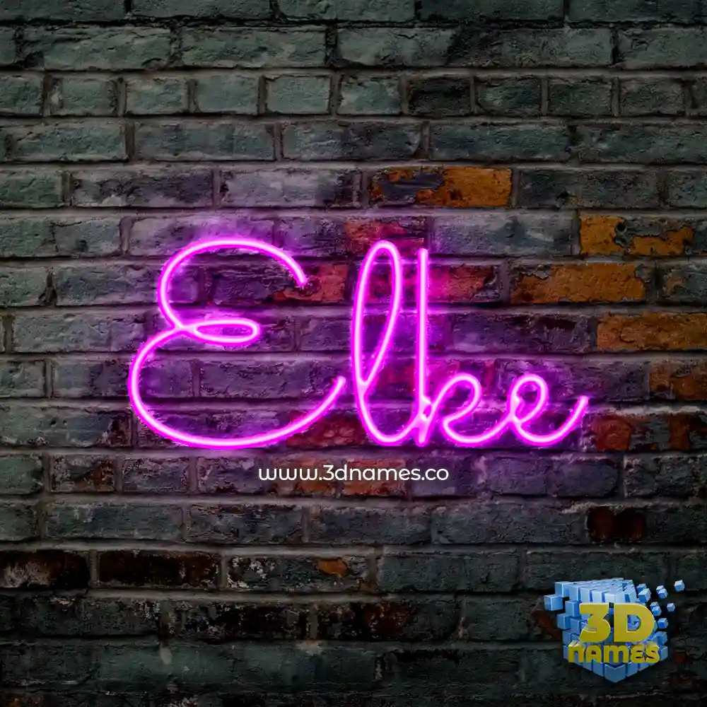 Pink Neon 3D Name Wallpaper for "elke" | Custom Wallpaper | 3D Names