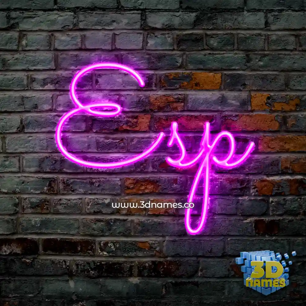 Pink Neon 3D Name Wallpaper for "esp" | Custom Wallpaper | 3D Names