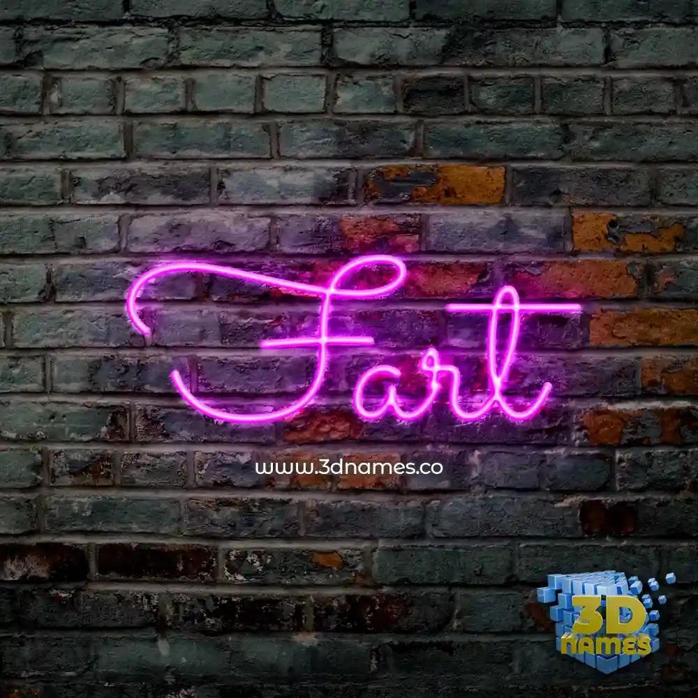 Pink Neon 3D Name Wallpaper for "fart" | Custom Wallpaper | 3D Names