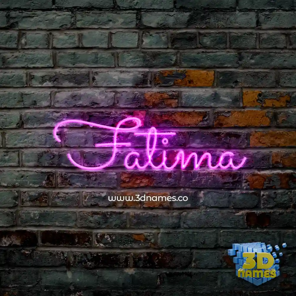 Pink Neon 3D Name Wallpaper for "fatima" | Custom Wallpaper | 3D Names