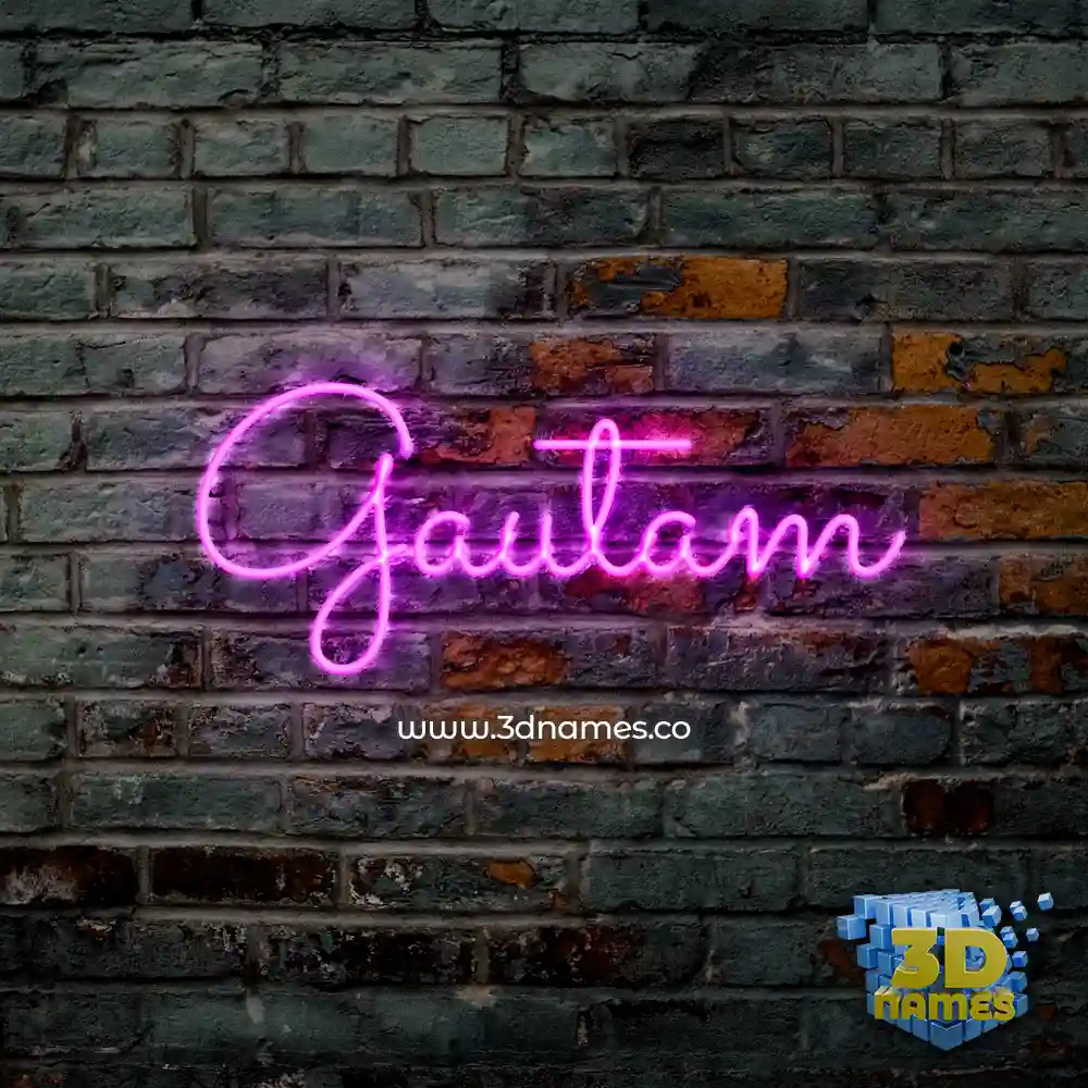 Pink Neon 3D Name Wallpaper for "gautam" | Custom Wallpaper | 3D Names
