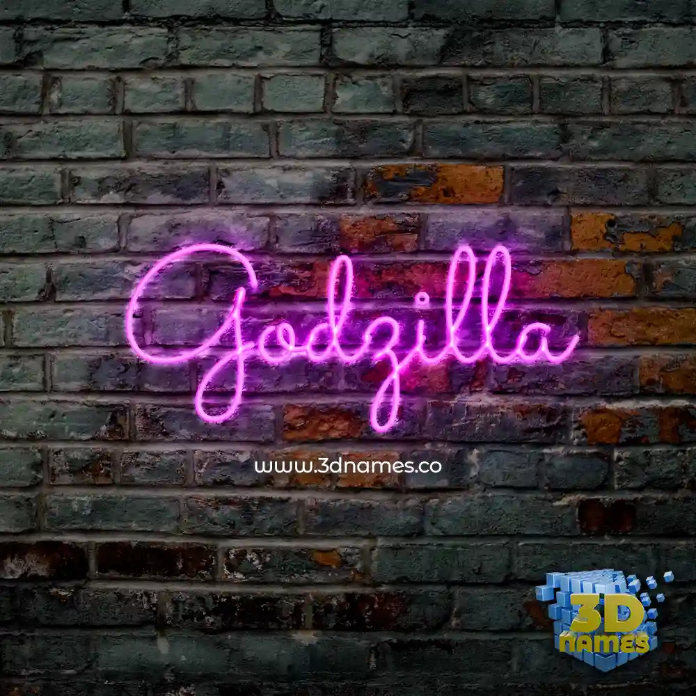 Pink Neon 3D Name Wallpaper for "godzilla" | Custom Wallpaper | 3D Names