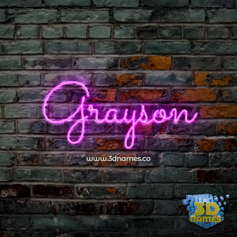 Pink Neon 3D Name Wallpaper for "grayson" | Custom Wallpaper | 3D Names