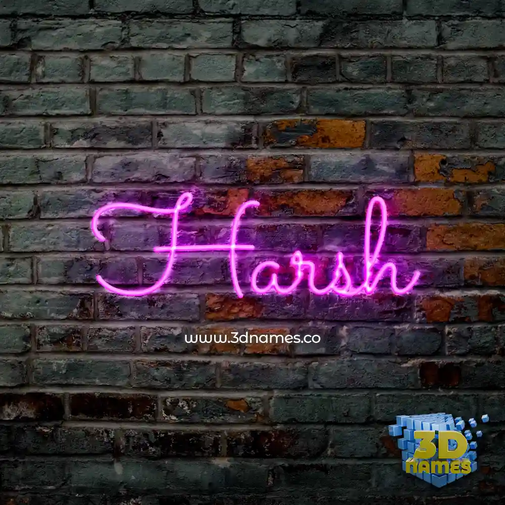 Pink Neon 3D Name Wallpaper for "harsh" | Custom Wallpaper | 3D Names
