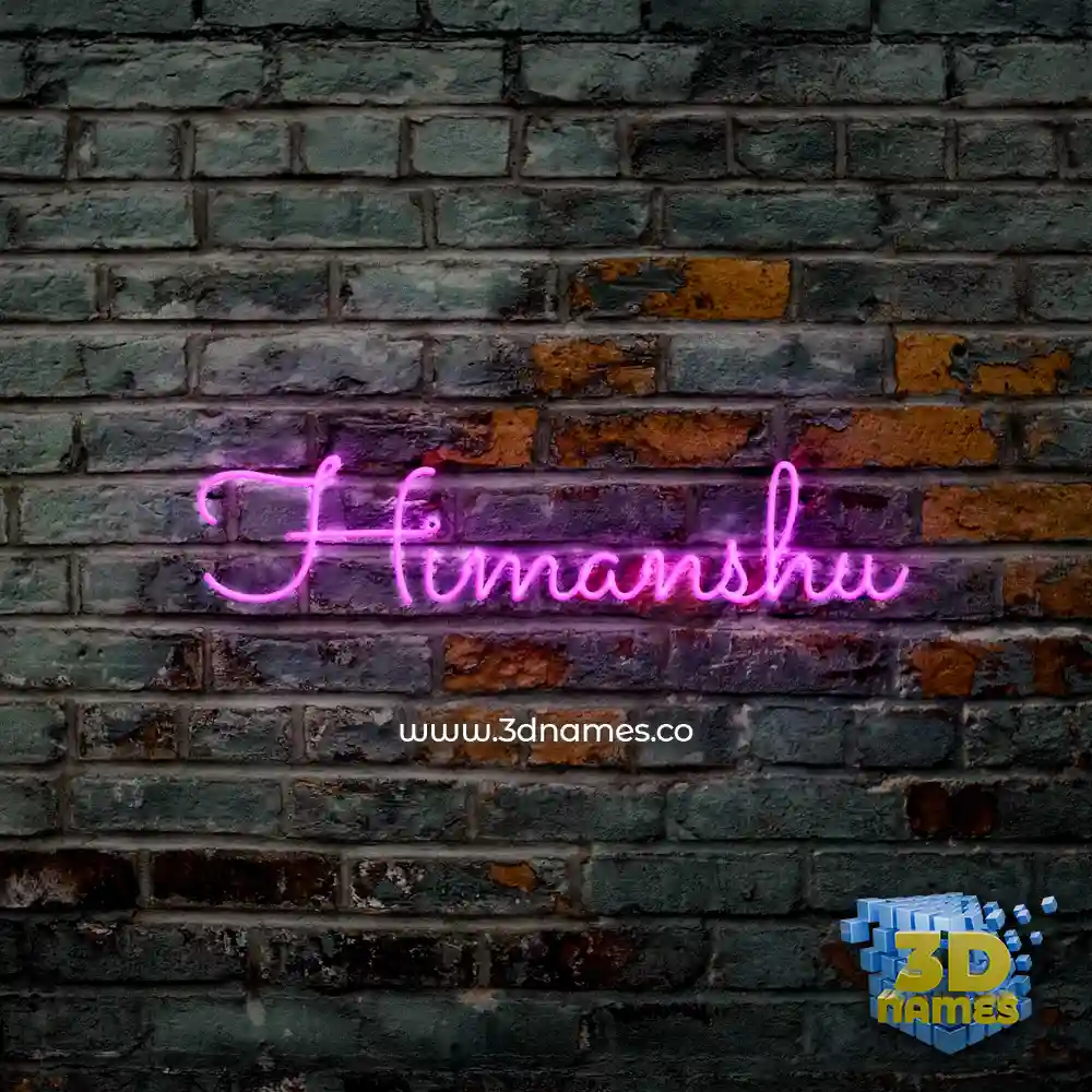 Pink Neon 3D Name Wallpaper for "himanshu" | Custom Wallpaper | 3D Names