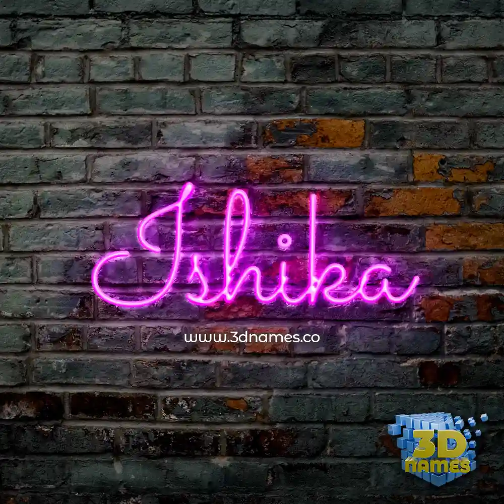 Pink Neon 3D Name Wallpaper for "ishika" | Custom Wallpaper | 3D Names