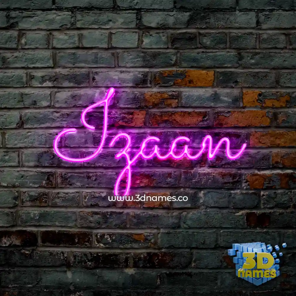 Pink Neon 3D Name Wallpaper for "izaan" | Custom Wallpaper | 3D Names