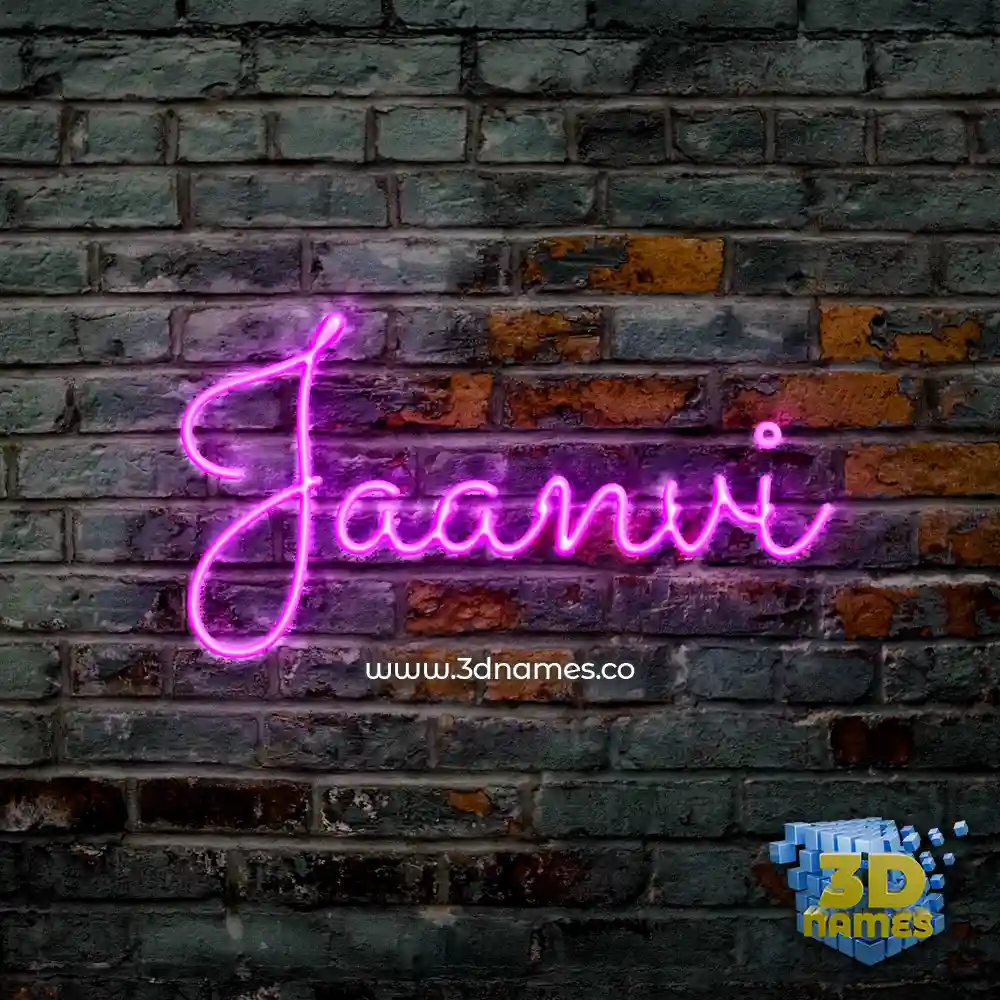 Pink Neon 3D Name Wallpaper for "jaanvi" | Custom Wallpaper | 3D Names