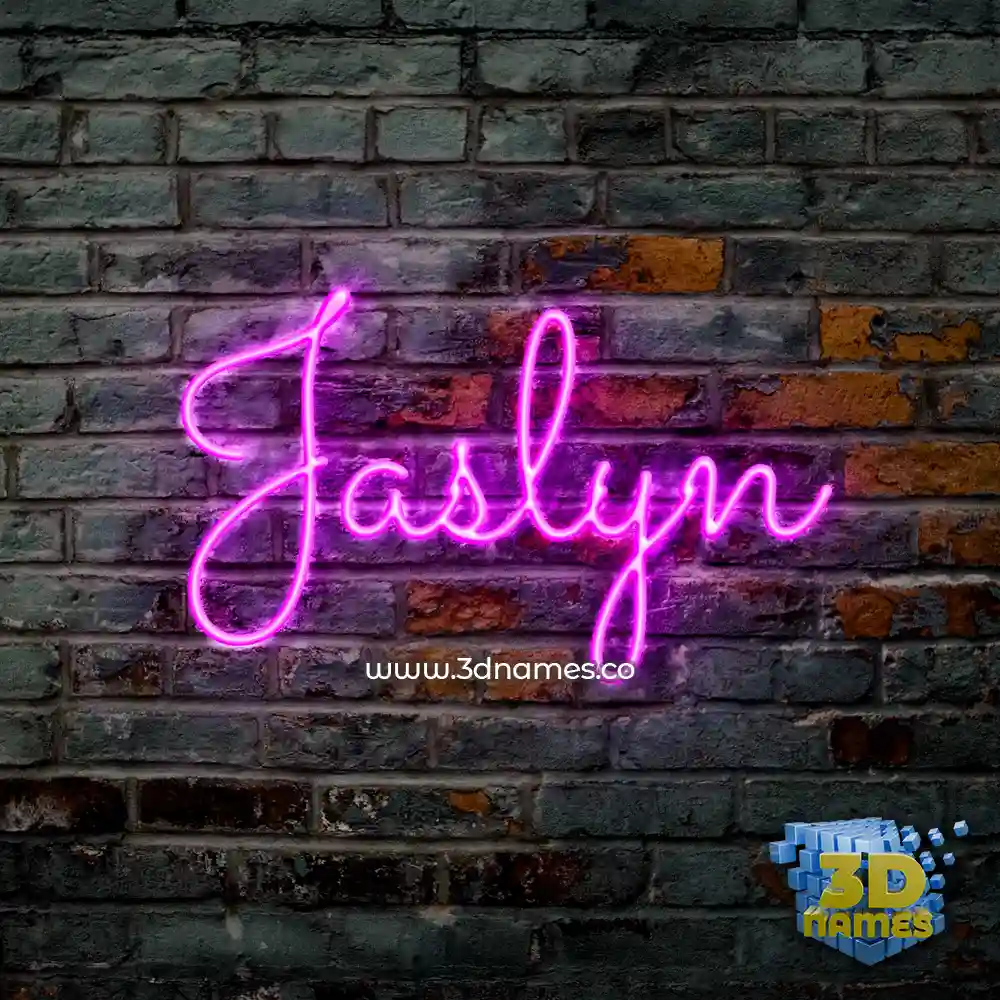 Pink Neon 3D Name Wallpaper for "jaslyn" | Custom Wallpaper | 3D Names