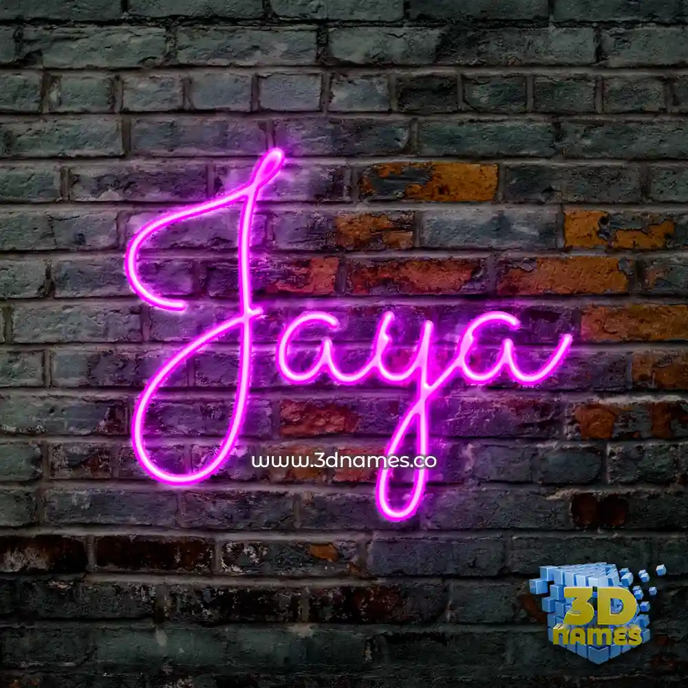 Pink Neon 3D Name Wallpaper for "jaya" | Custom Wallpaper | 3D Names