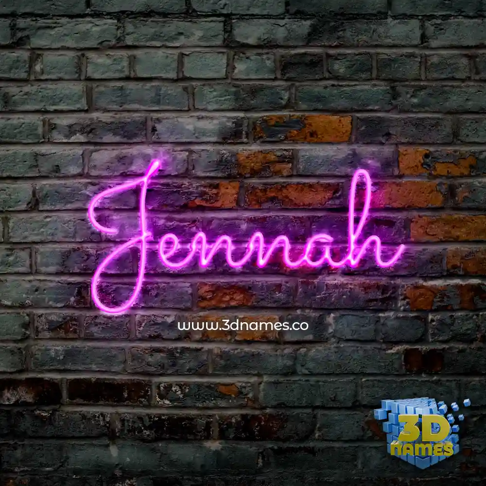 Pink Neon 3D Name Wallpaper for "jennah" | Custom Wallpaper | 3D Names