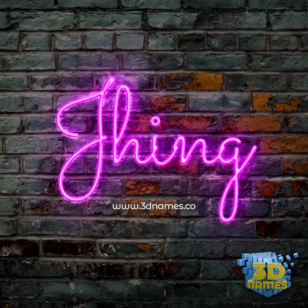 Pink Neon 3D Name Wallpaper for "jhing" | Custom Wallpaper | 3D Names