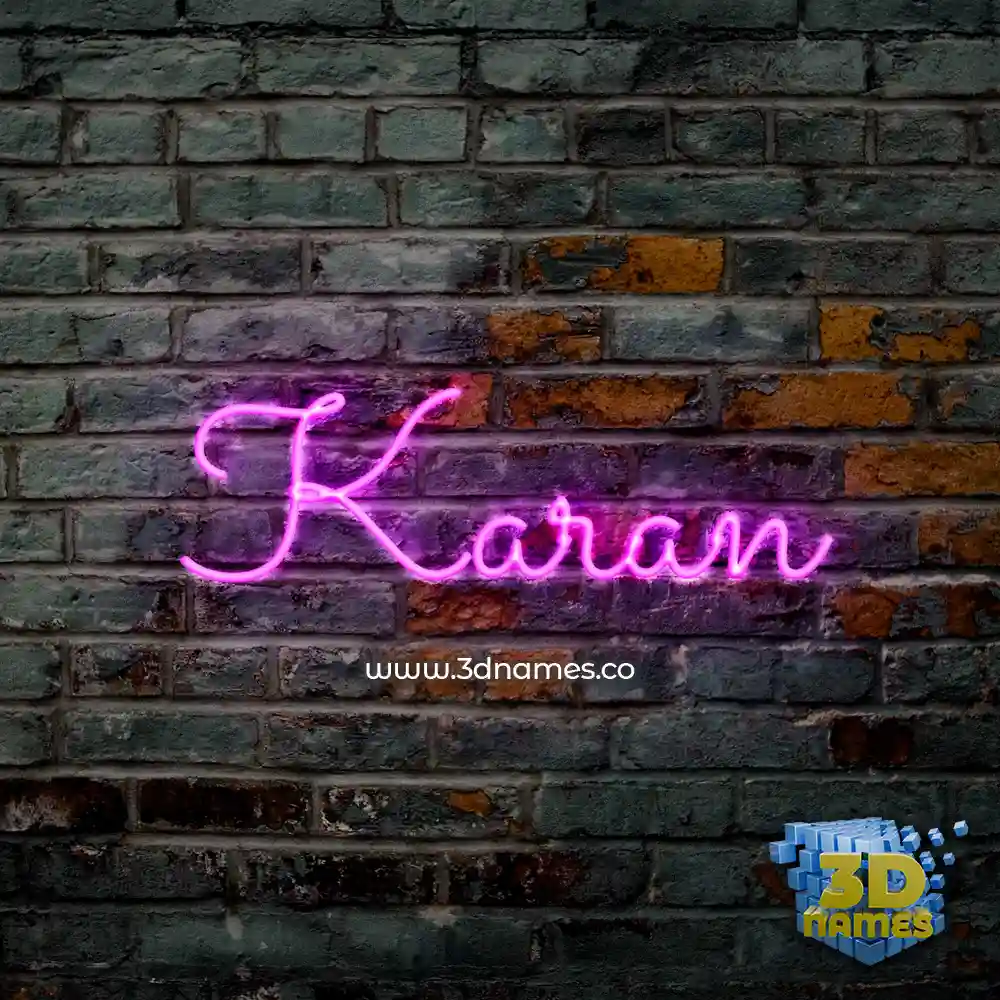 Pink Neon 3D Name Wallpaper for "karan" | Custom Wallpaper | 3D Names