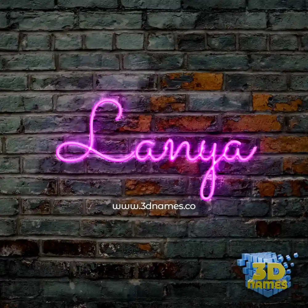 Pink Neon 3D Name Wallpaper for "lanya" | Custom Wallpaper | 3D Names