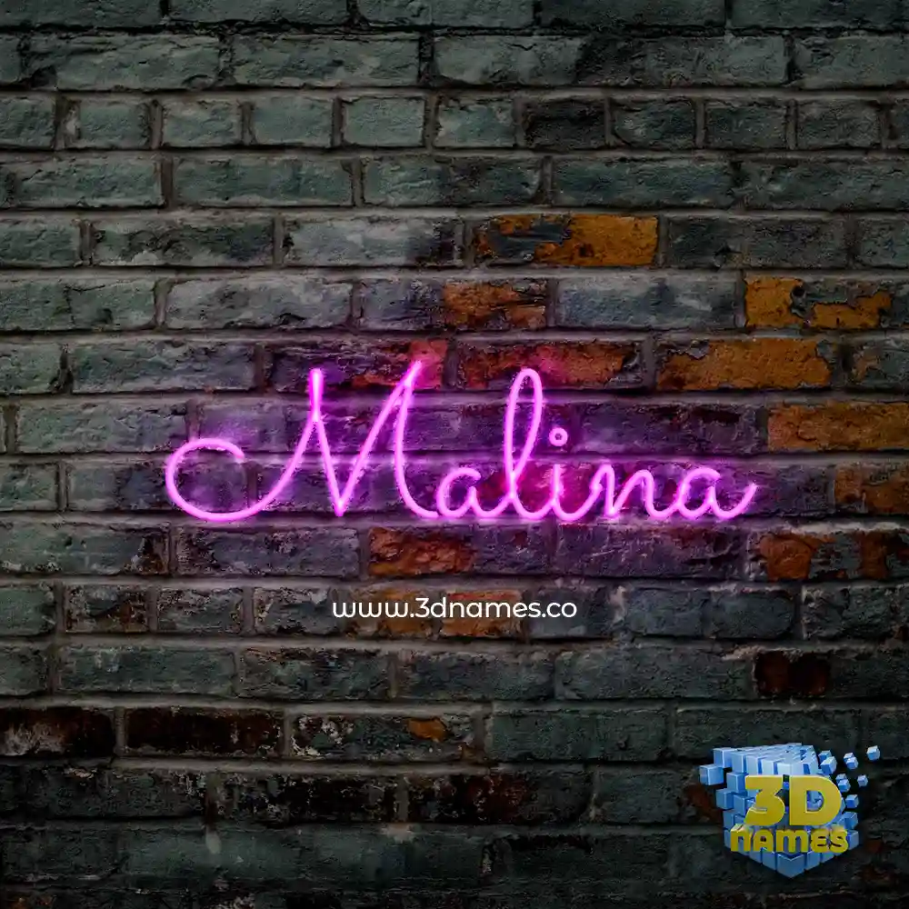 Pink Neon 3D Name Wallpaper for "malina" | Custom Wallpaper | 3D Names