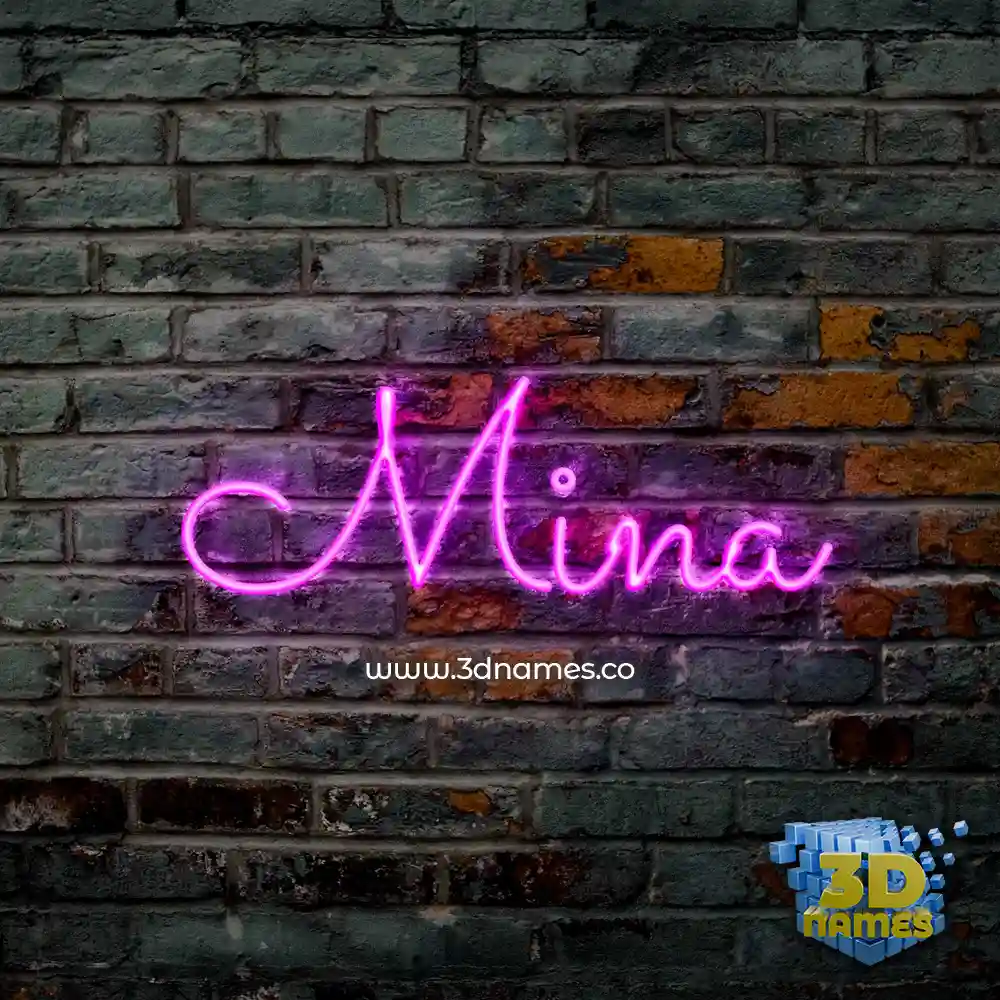 Preview of Pink Neon 3D name for "mina"