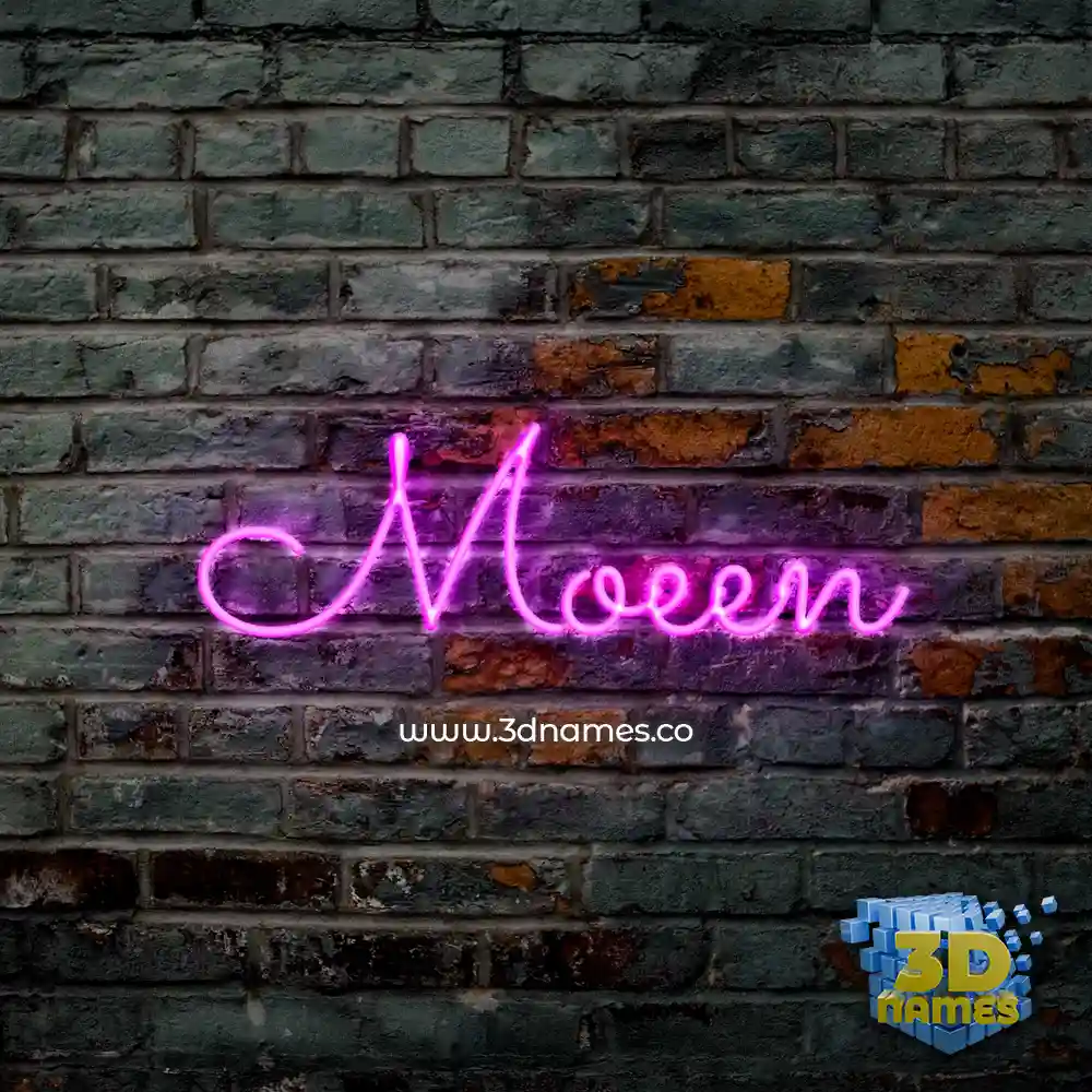 Pink Neon 3D Name Wallpaper for "moeen" | Custom Wallpaper | 3D Names
