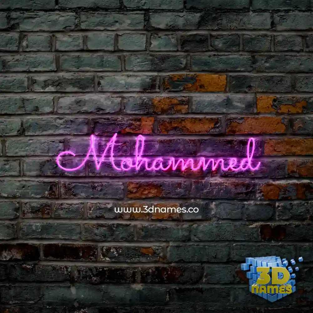 Pink Neon 3D Name Wallpaper for "mohammed" | Custom Wallpaper | 3D Names