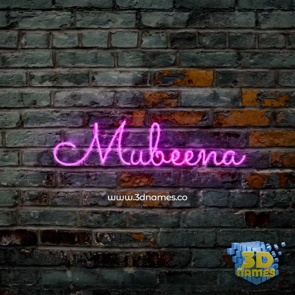 Pink Neon 3D Name Wallpaper for "mubeena" | Custom Wallpaper | 3D Names