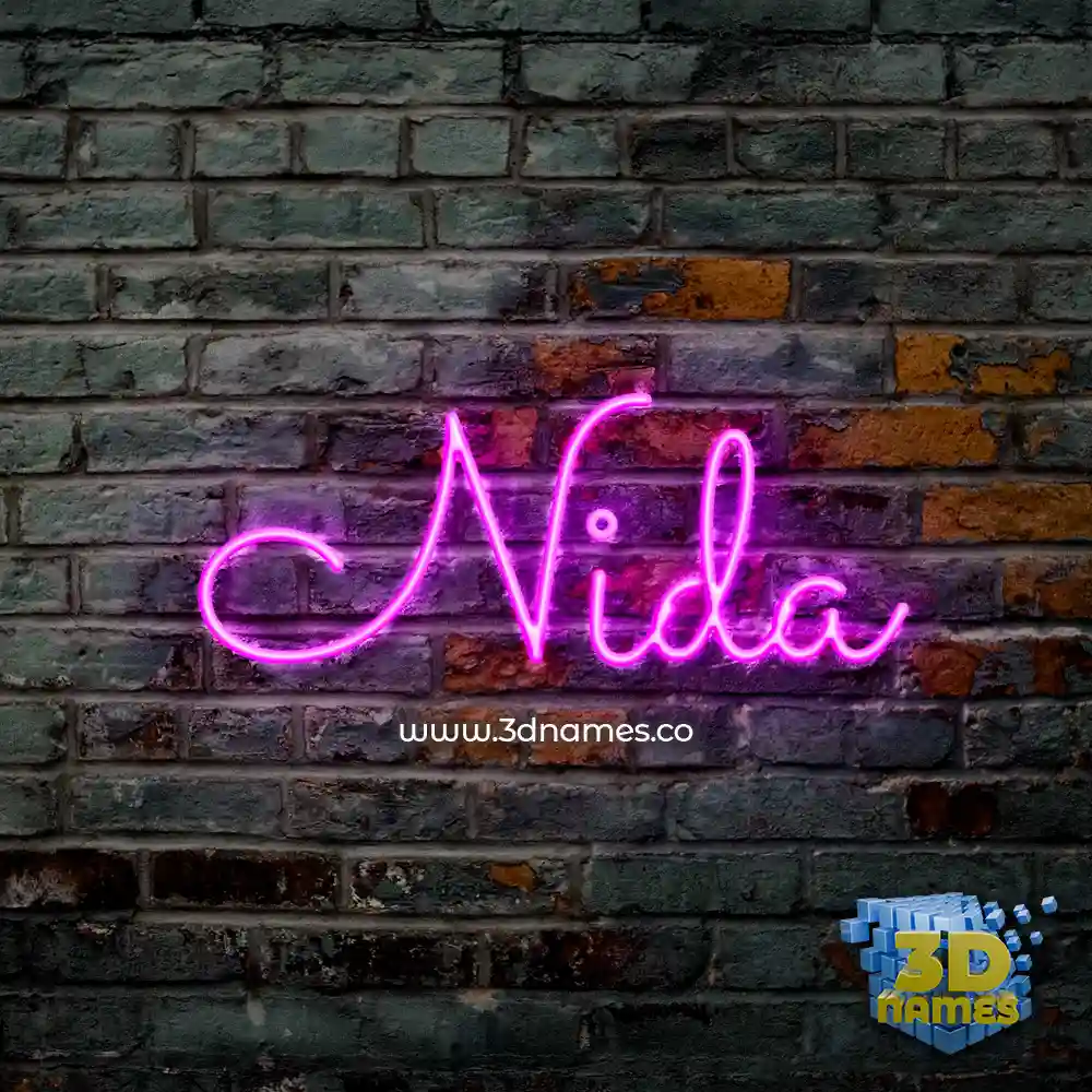 Pink Neon 3D Name Wallpaper for "nida" | Custom Wallpaper | 3D Names