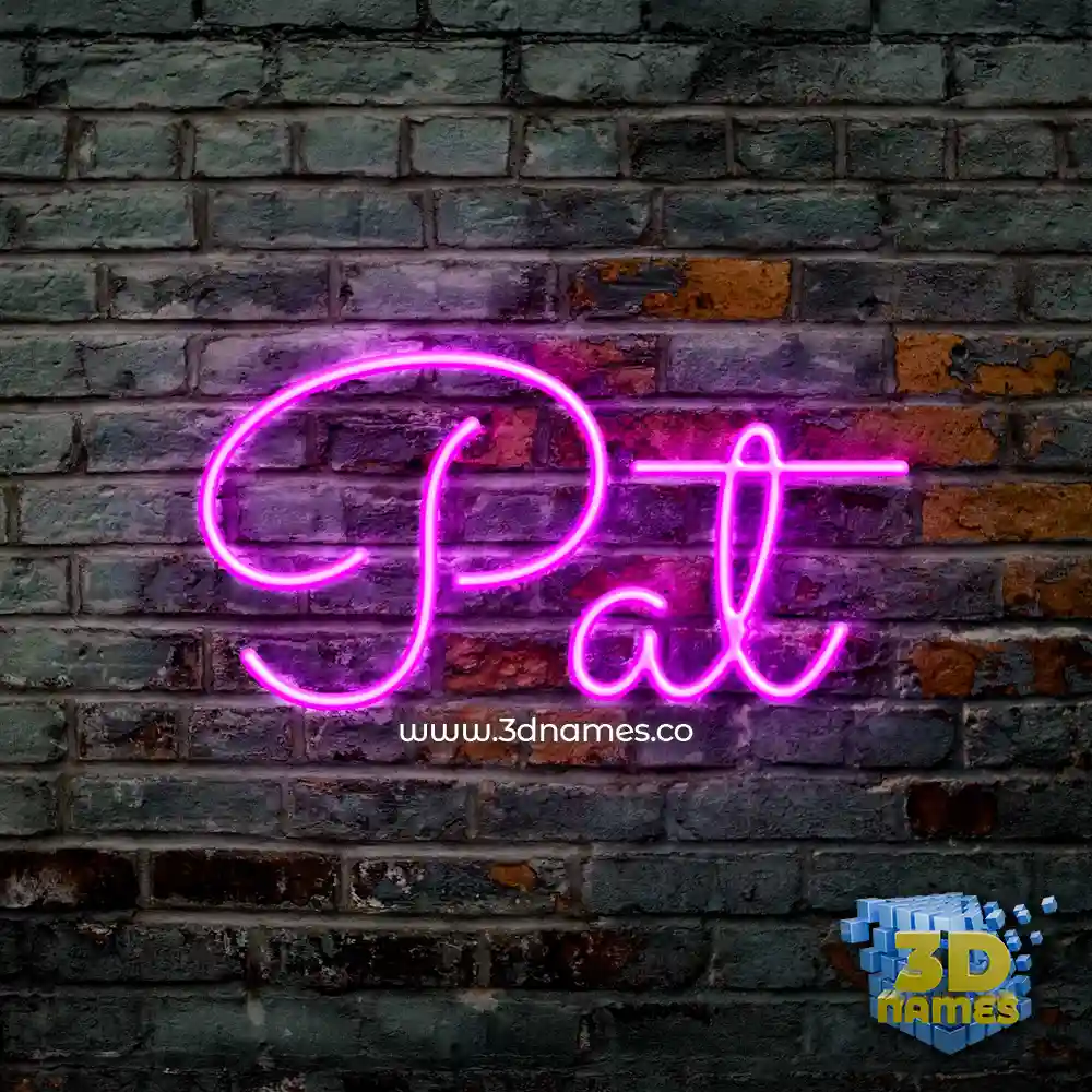 Pink Neon 3D Name Wallpaper for "pat" | Custom Wallpaper | 3D Names