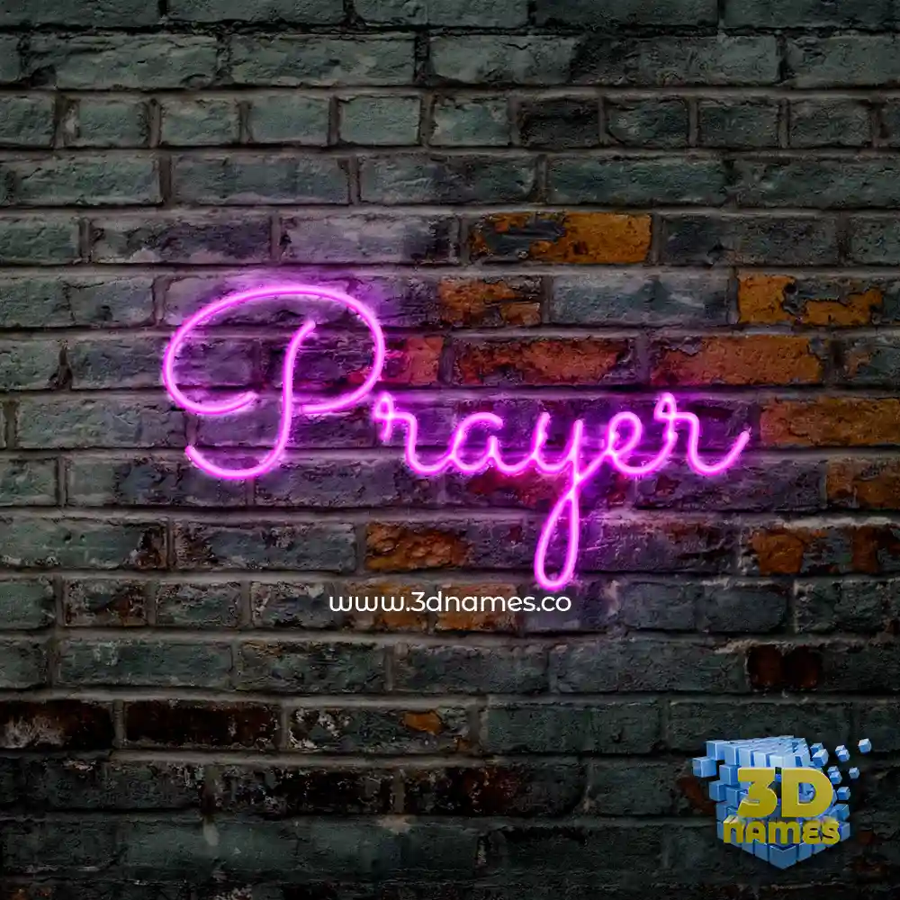 Pink Neon 3D Name Wallpaper for "prayer" | Custom Wallpaper | 3D Names