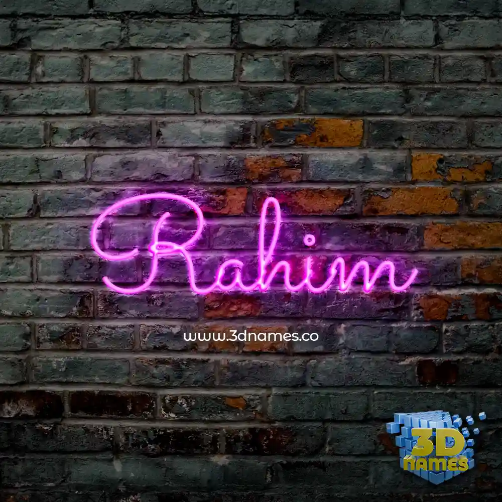 Pink Neon 3D Name Wallpaper for "rahim" | Custom Wallpaper | 3D Names