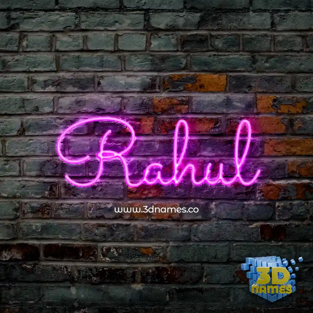 Pink Neon 3D Name Wallpaper for "rahul" | Custom Wallpaper | 3D Names