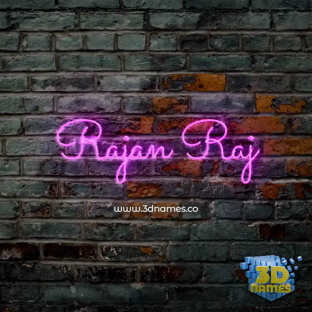 Preview of Pink Neon 3D name for "rajan%20raj"