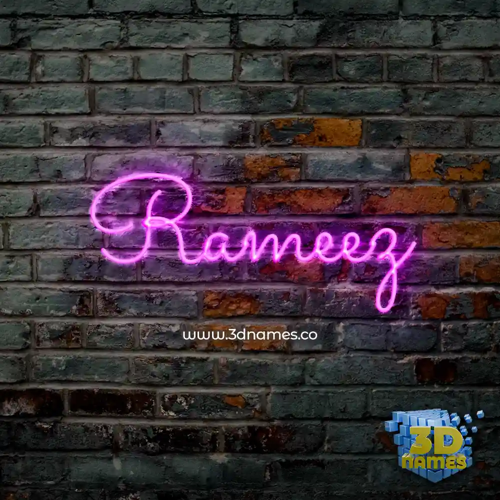 Pink Neon 3D Name Wallpaper for "rameez" | Custom Wallpaper | 3D Names