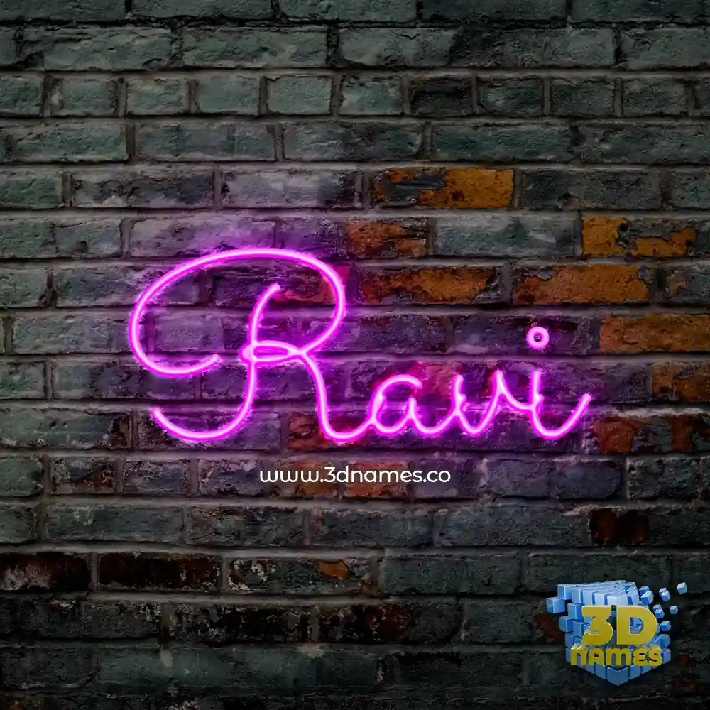 Pink Neon 3D Name Wallpaper for "ravi" | Custom Wallpaper | 3D Names