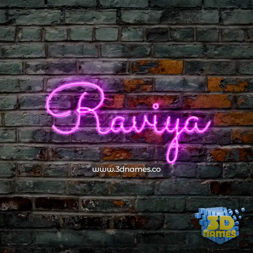 Pink Neon 3D Name Wallpaper for "raviya" | Custom Wallpaper | 3D Names