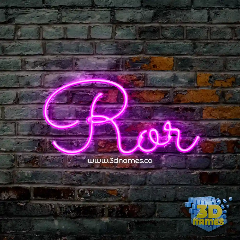 Pink Neon 3D Name Wallpaper for "ror" | Custom Wallpaper | 3D Names