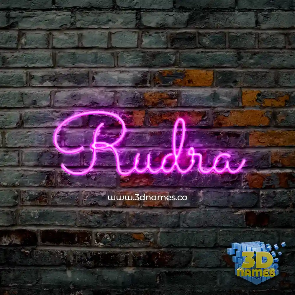 Pink Neon 3D Name Wallpaper for "rudra" | Custom Wallpaper | 3D Names