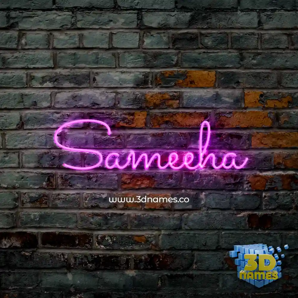 Pink Neon 3D Name Wallpaper for "sameeha" | Custom Wallpaper | 3D Names