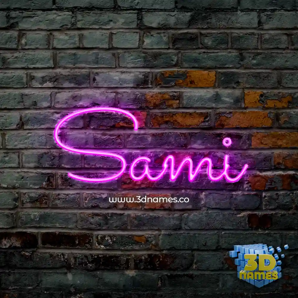 Pink Neon 3D Name Wallpaper for "sami" | Custom Wallpaper | 3D Names