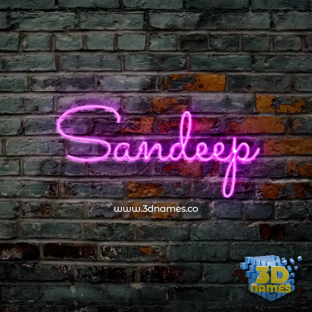 Pink Neon 3D Name Wallpaper for "sandeep" | Custom Wallpaper | 3D Names