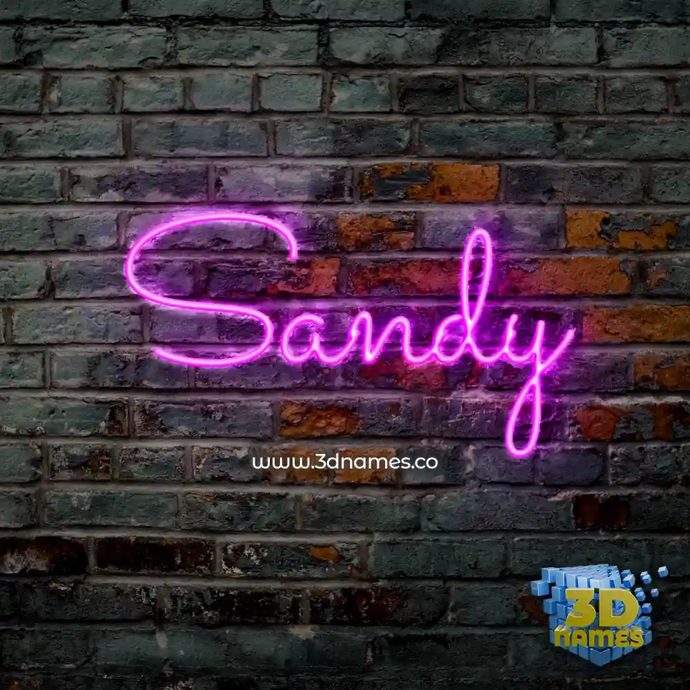 Pink Neon 3D Name Wallpaper for "sandy" | Custom Wallpaper | 3D Names