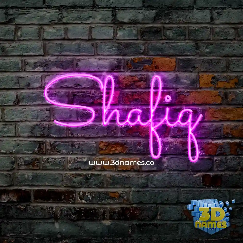 Pink Neon 3D Name Wallpaper for "shafiq" | Custom Wallpaper | 3D Names