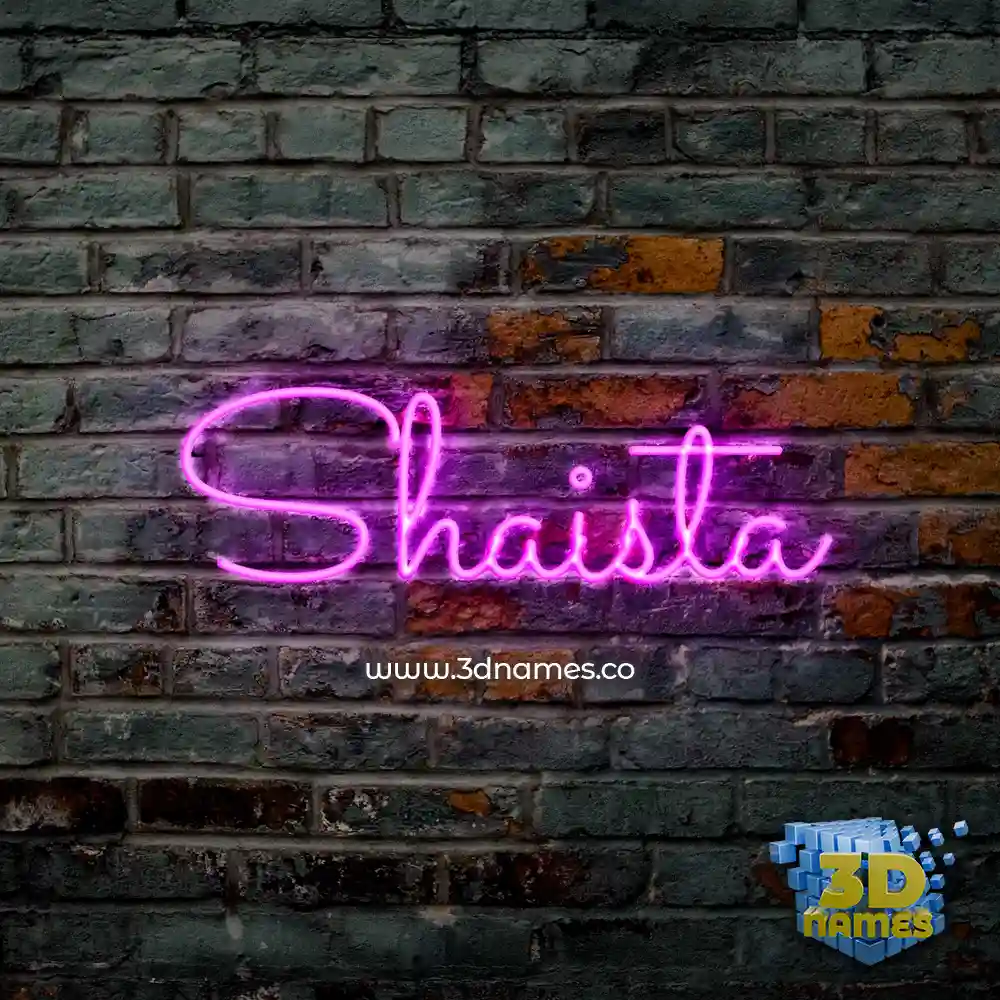 Pink Neon 3D Name Wallpaper for "shaista" | Custom Wallpaper | 3D Names