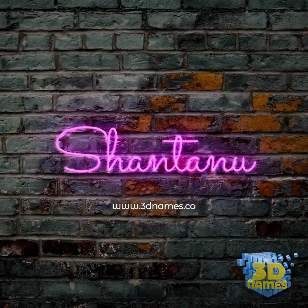 Pink Neon 3D Name Wallpaper for "shantanu" | Custom Wallpaper | 3D Names