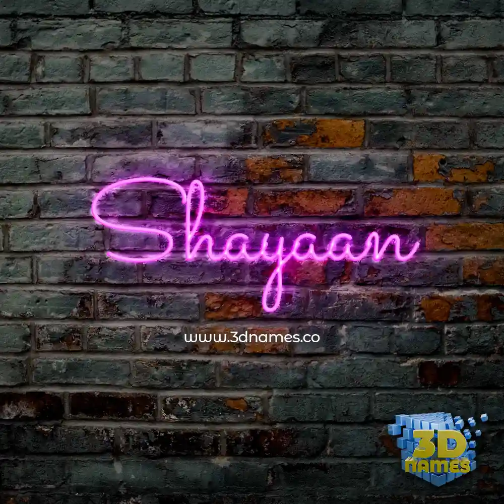 Preview of Pink Neon 3D name for "shayaan"
