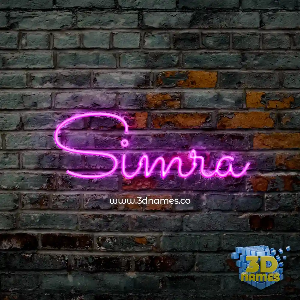 Pink Neon 3D Name Wallpaper for "simra" | Custom Wallpaper | 3D Names